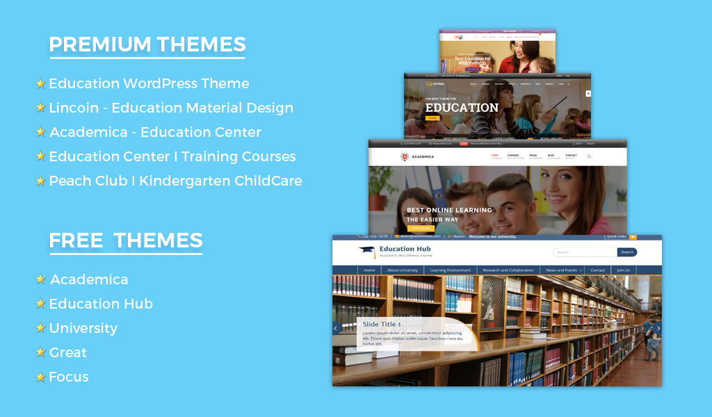 Top 10 Best Educational Themes 2016 Weblizar